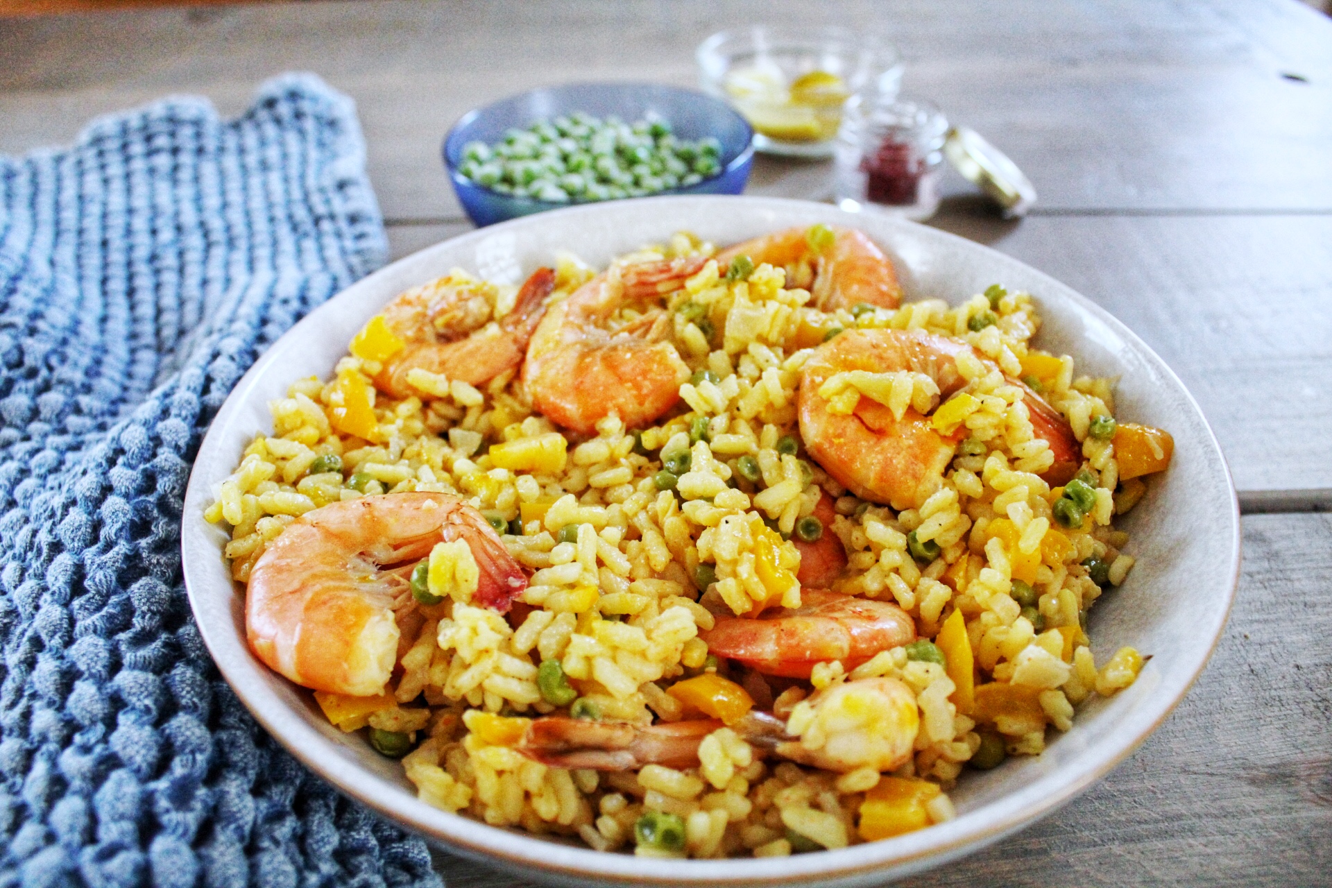 Risotto aux crevettes, safran et légumes – Les Aromates